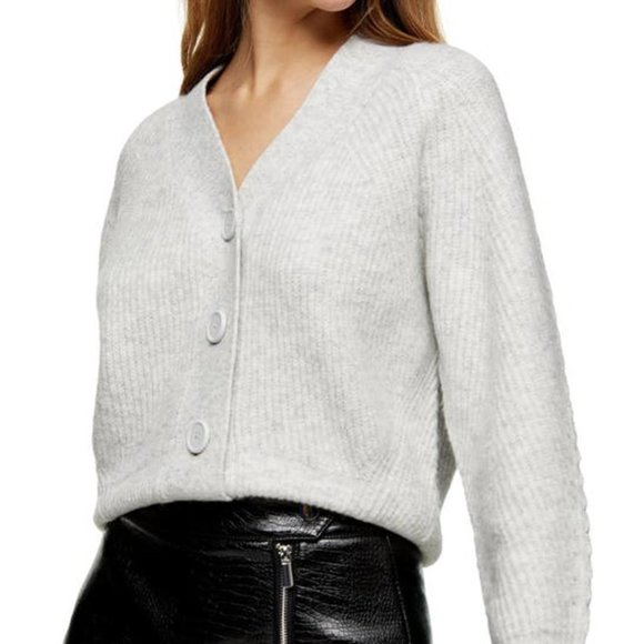 Topshop | Sweaters | Topshop Ribbed Cardigan Grey Marl | Poshmark